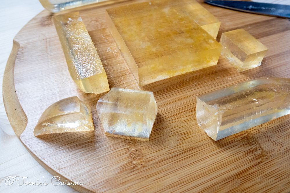 Homemade lemon Kohakutou | traditional Japanese candy