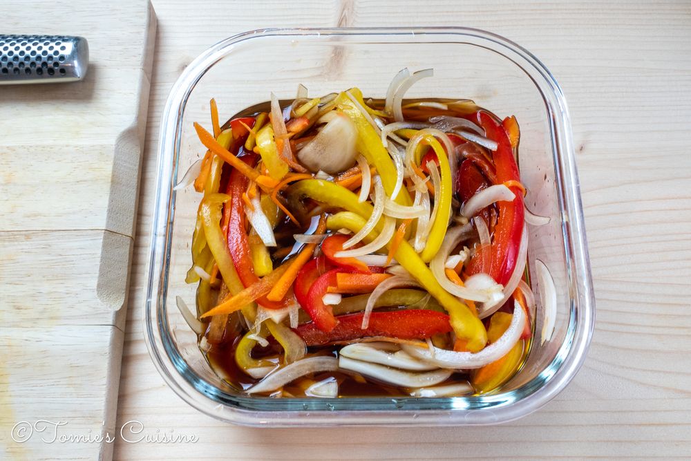 Salmon Nanbanzuke (marinated fried salmon) recipe