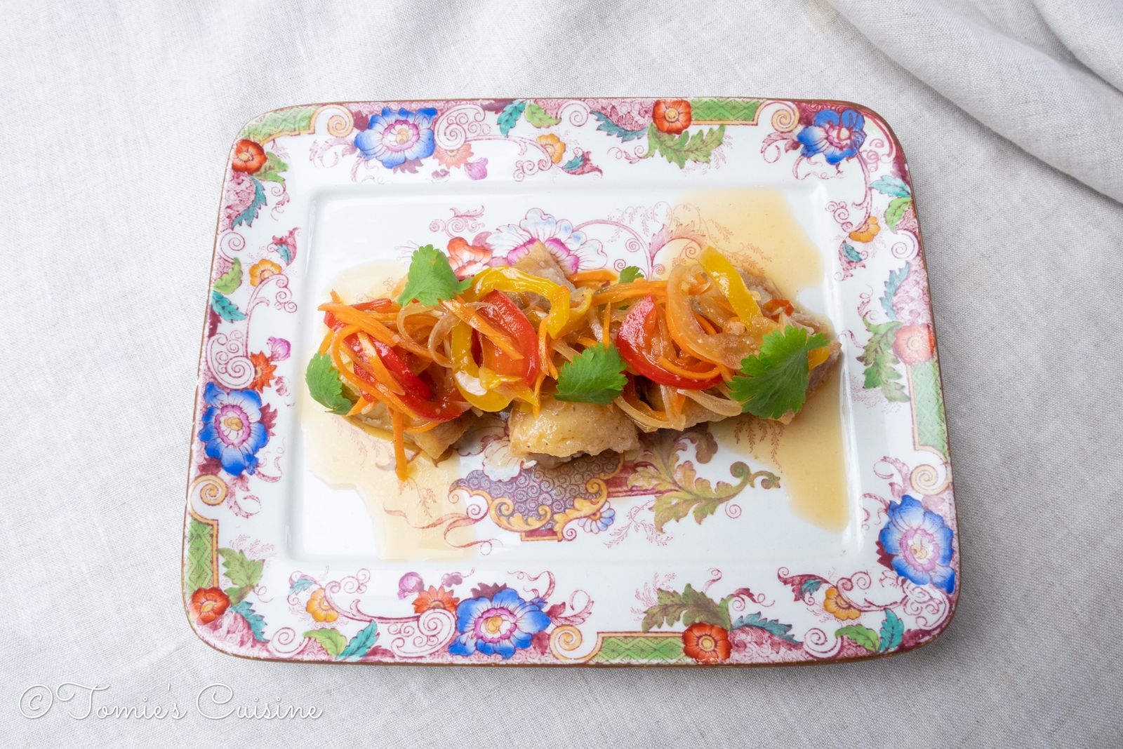 Salmon Nanbanzuke (marinated fried salmon) recipe
